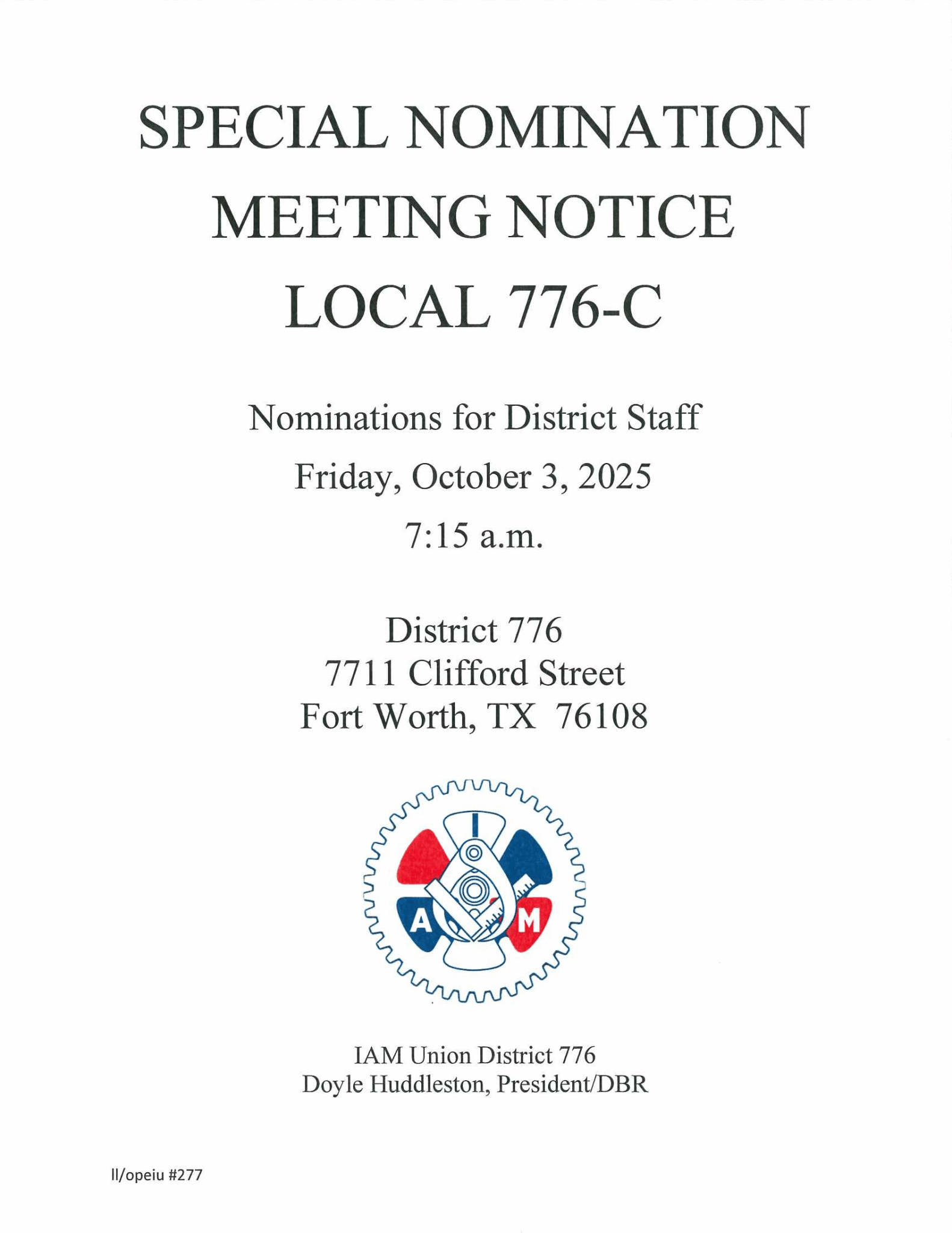 IAM District 776 – Fort Worth, Texas, USA